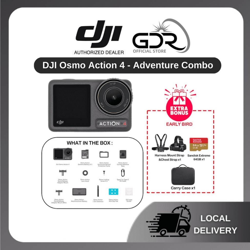 DJI Osmo Action 4 – Action Camera 1/1.3-inch Sensor & Stunning Low-Light Imaging – GDR Official