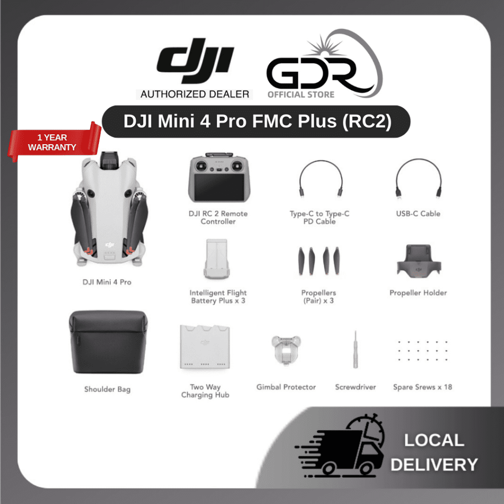 DJI Mini 4 Pro FMC Plus (RC2) – Malaysia Set with MCMC Sirim Certified, Advanced Mini Camera ...